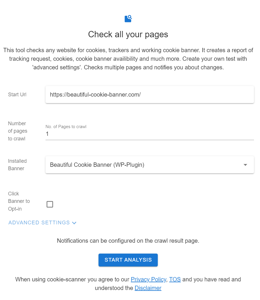 Cookie Banner Test & Monitor - Beautiful Cookie Banner